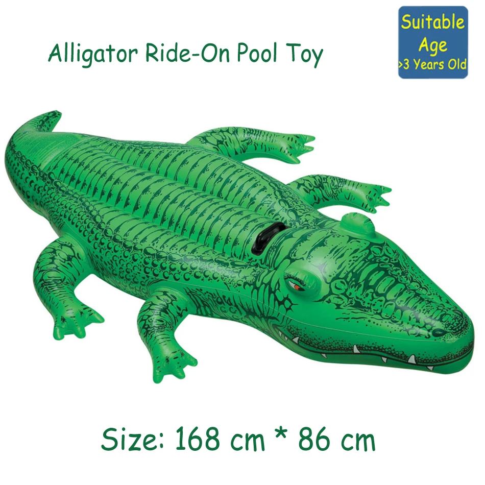 Kids Swimming Ride on Shark Alligator Pool Floats Buoy Inflatable ...