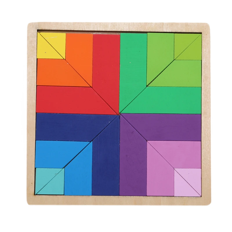 Wooden Puzzle for Children Kids Geometric Square Board Intelligence ...