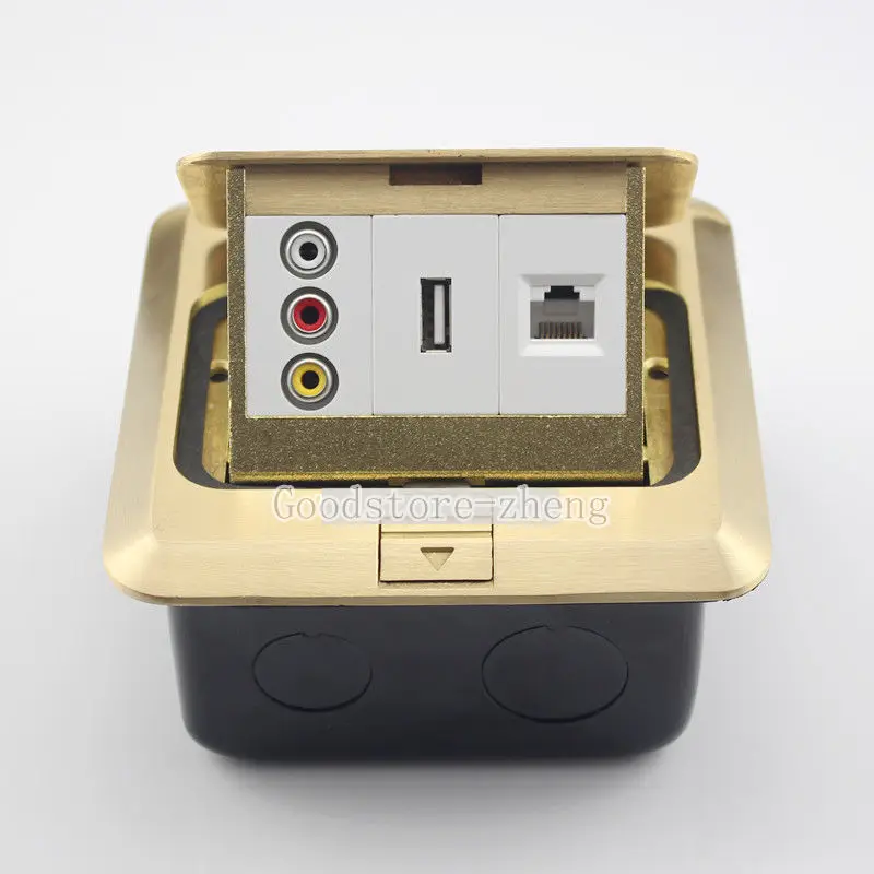 Bronze Pop-up Av & Usb & Rj45 Lan Socket Floor Panel Ground Outlet ...