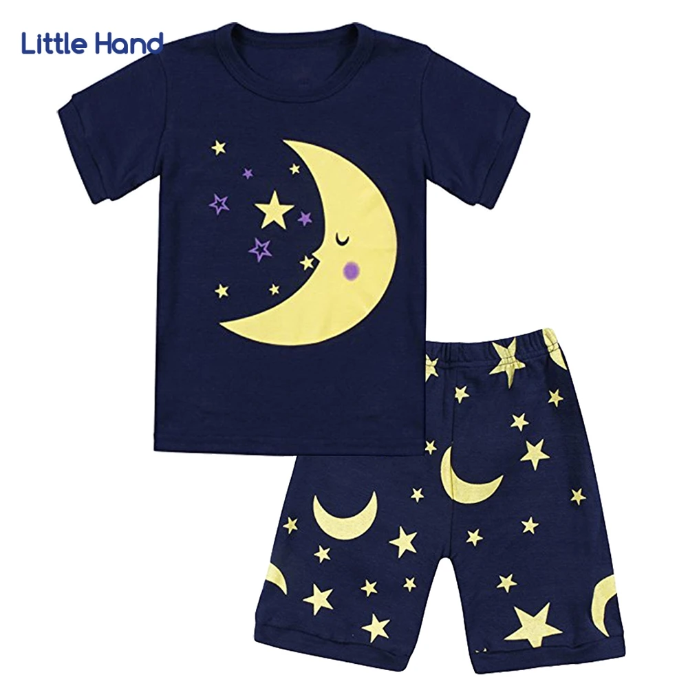 Kids Cotton Shorts + Tshirt Set Short Sleeve Pajamas Sleepwear Pyjamas ...