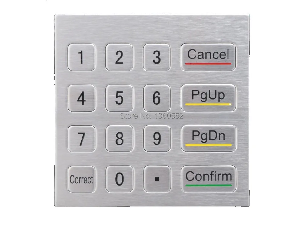 Non Encrypted 3des Epp Rugged Numeric Keypad Custom Keypad Metal