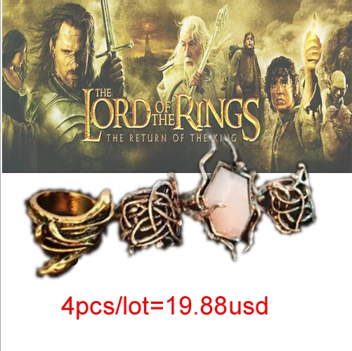 4pcs/lot 4 designs The Hobbit LOTR Elven King Thranduil ring inspired ...