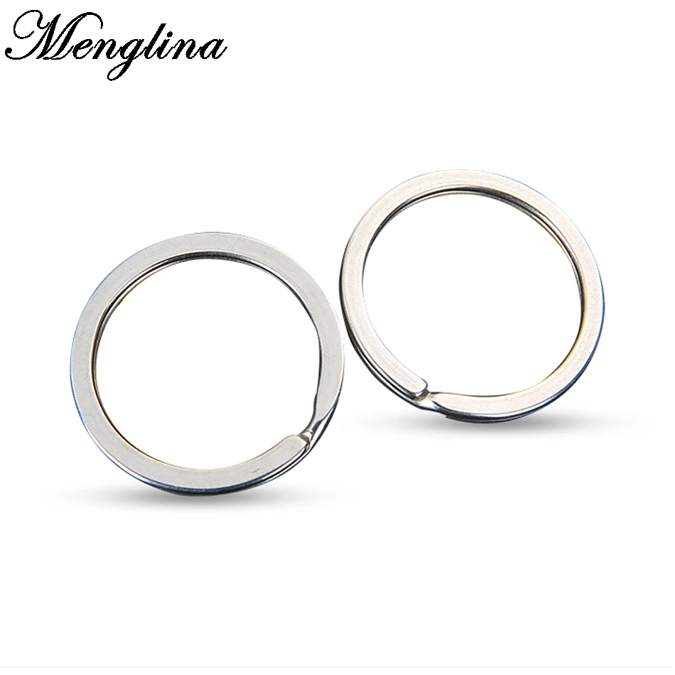 Crest Stainless Steel Key Rings - 10 Pcs - ~1.25inch, 32mm
