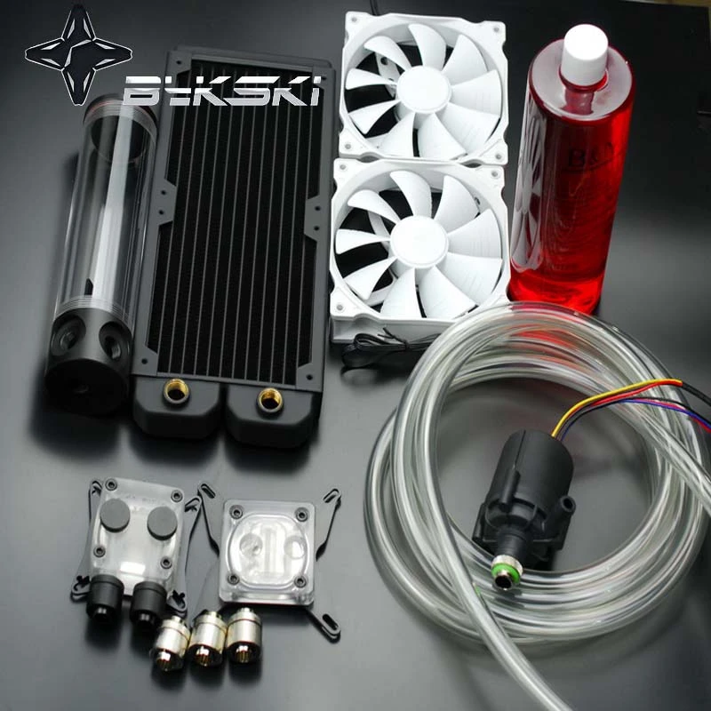 Bykski water cooling/cooler system kit with CPU MTX C/GPU XPH SC600 pump 240mm water radiator 9. ...