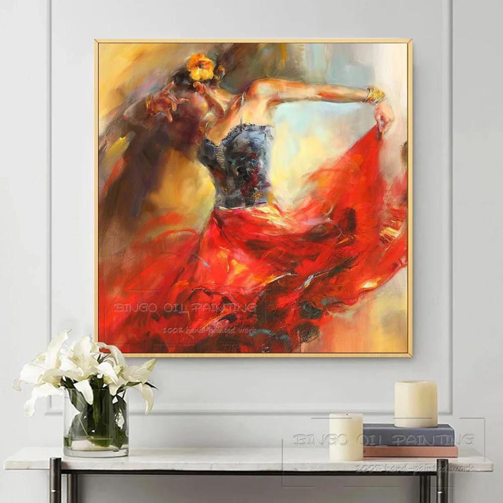 Professional Artist Hand-painted Abstract Spanish Dancer Oil Painting ...