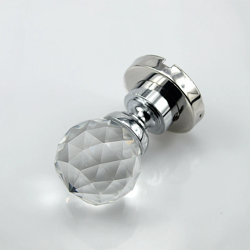 Bathroom shower room crystal glass door handle high grade round door ...