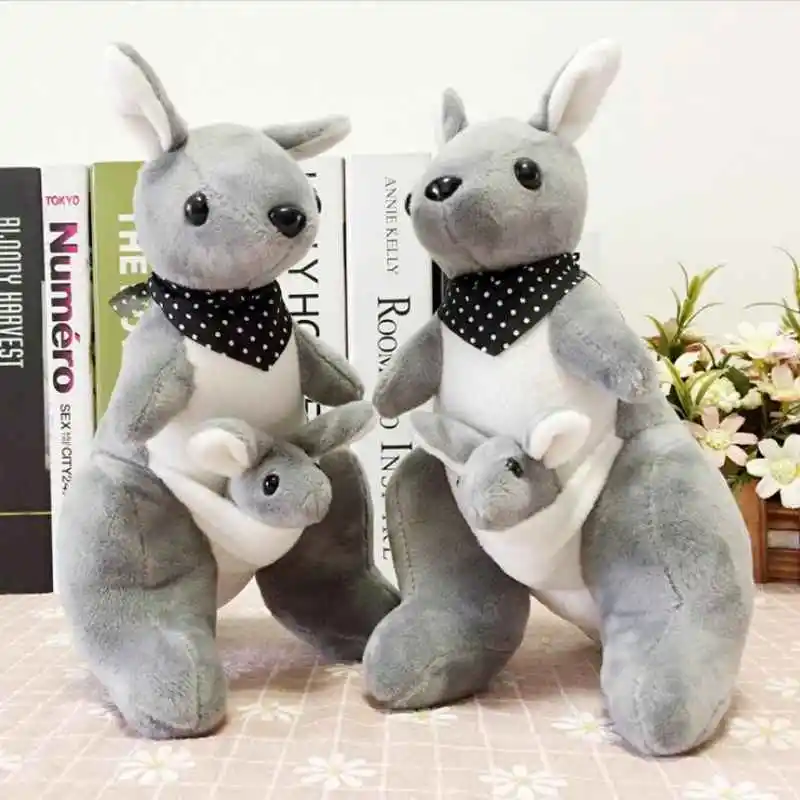 Real Life kangaroo Plush Toys Cute Stuffed Animal Dolls Soft Simulation ...