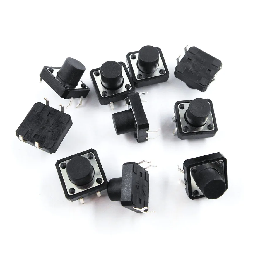 12*12*9 Mm Switch Copper Pin Plug-in Small Push Button Switch 12 X 12 X ...