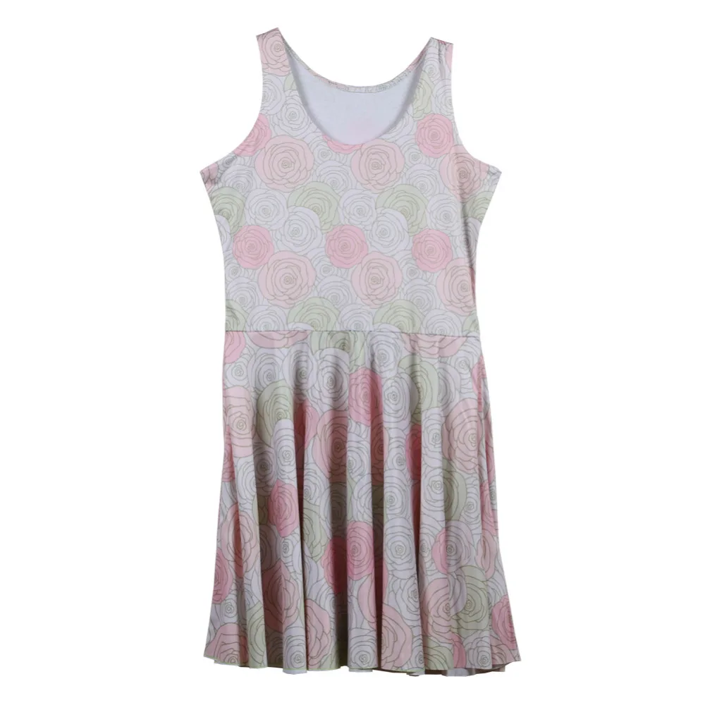 Feminine Summer Fashion ball flower 3D Print Dress polyester Dress New ...