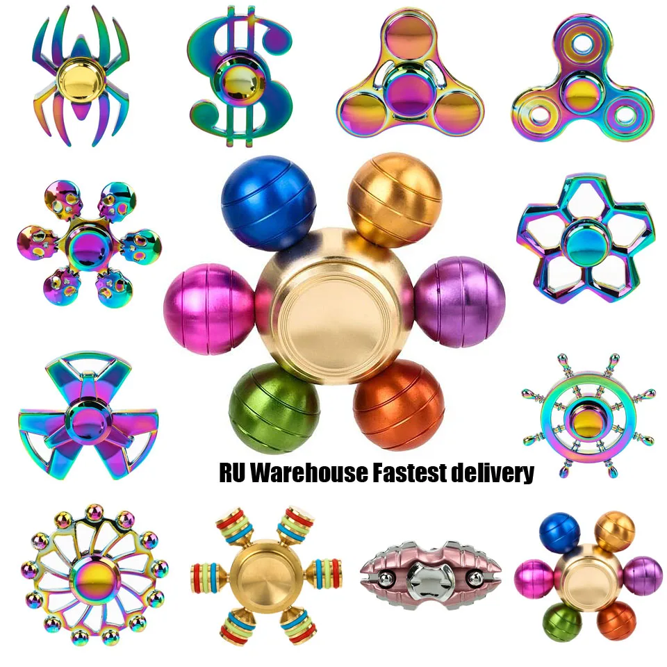 Moscow Warehouse Smart Fidget Spinner Copper Hand Spinner Metal Spiner ...