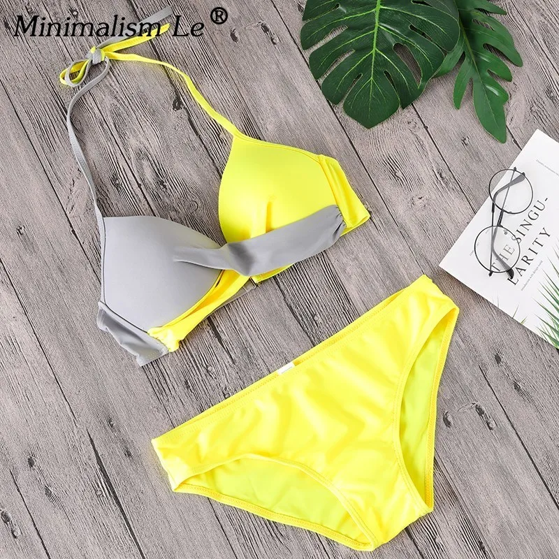 Buy Online Minimalism Le 2018 Lace Patchwork Bikinis Sexy Plus Size Push Up Swimwear Women ...