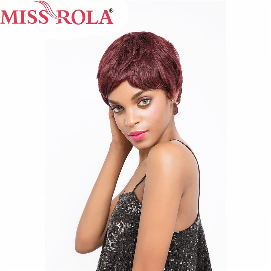 Miss Rola hair Brazilian Straight Hair Short Human Hair Wigs #99J Whole ...