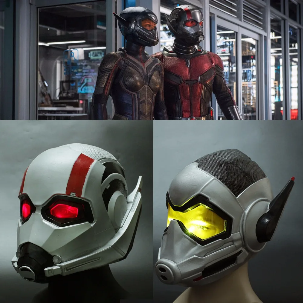 2018 Movie Antman 2 Antman And The Wasp Helmet Led Mask Latex Cosplay ...
