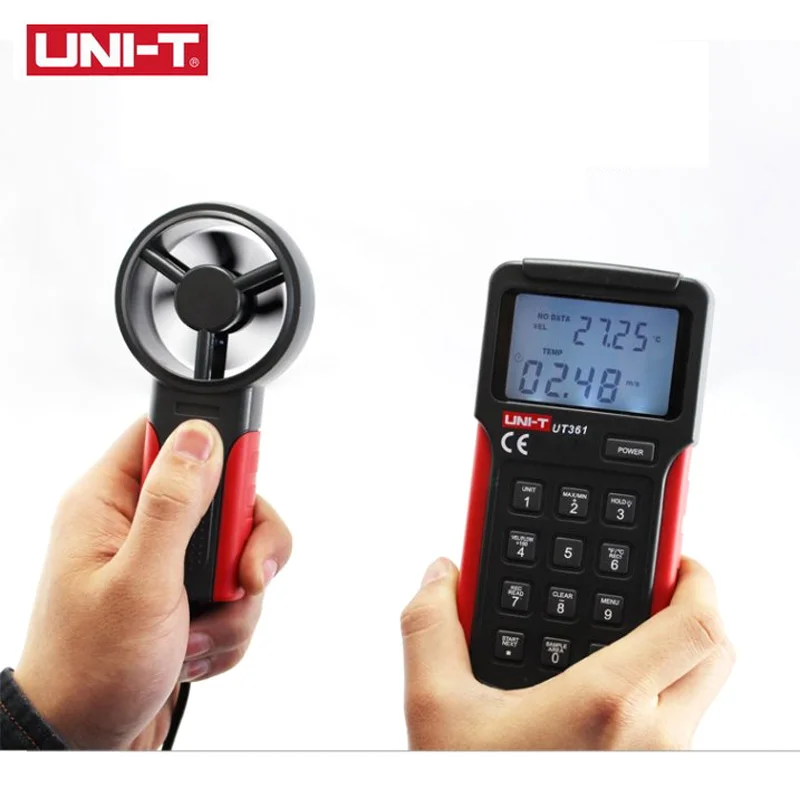 UNI T UT361 Anemometer Wind Speed Temperature Tester Wind Count Units ...