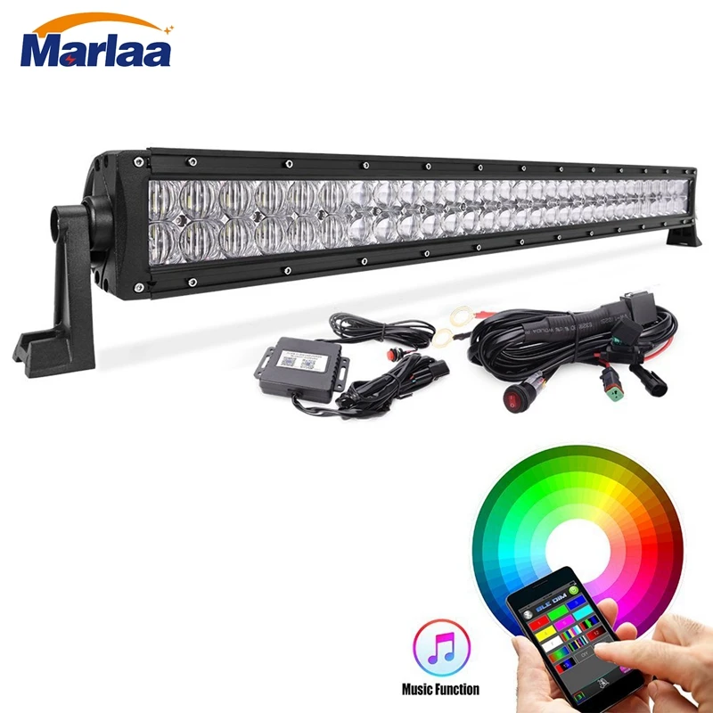 32" 180W RGB 5D Led Light Bar 5D Combo Beam Offroad Led Bar with ...