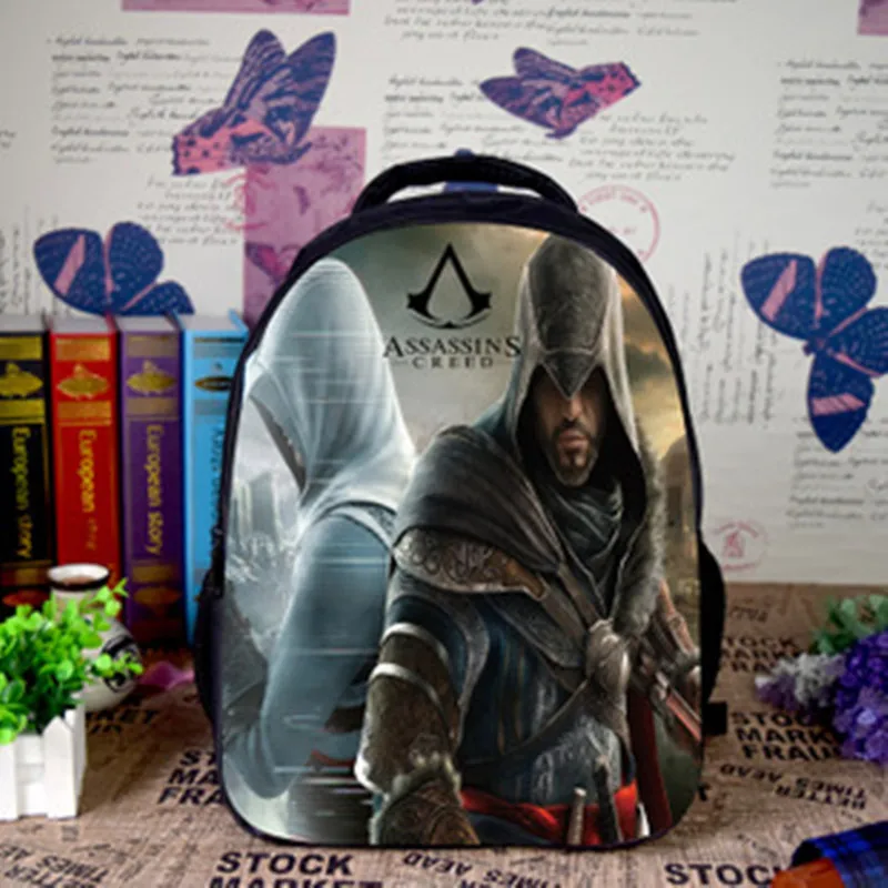 Fashion Cartoon Printed Assassins Creed Shoulder Bag for Boys and Girls ...