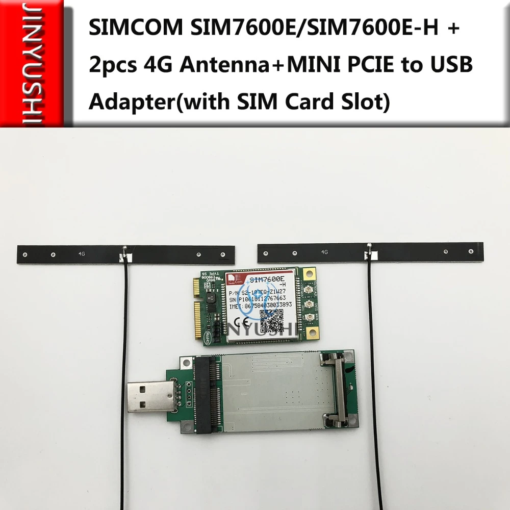 SIMCOM SIM7600E/SIM7600E H + 2pcs 4G antenna +MINI PCIE to USB adapter ...
