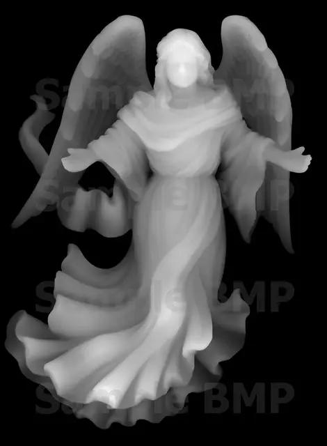 Grayscale 3d Relief Angel