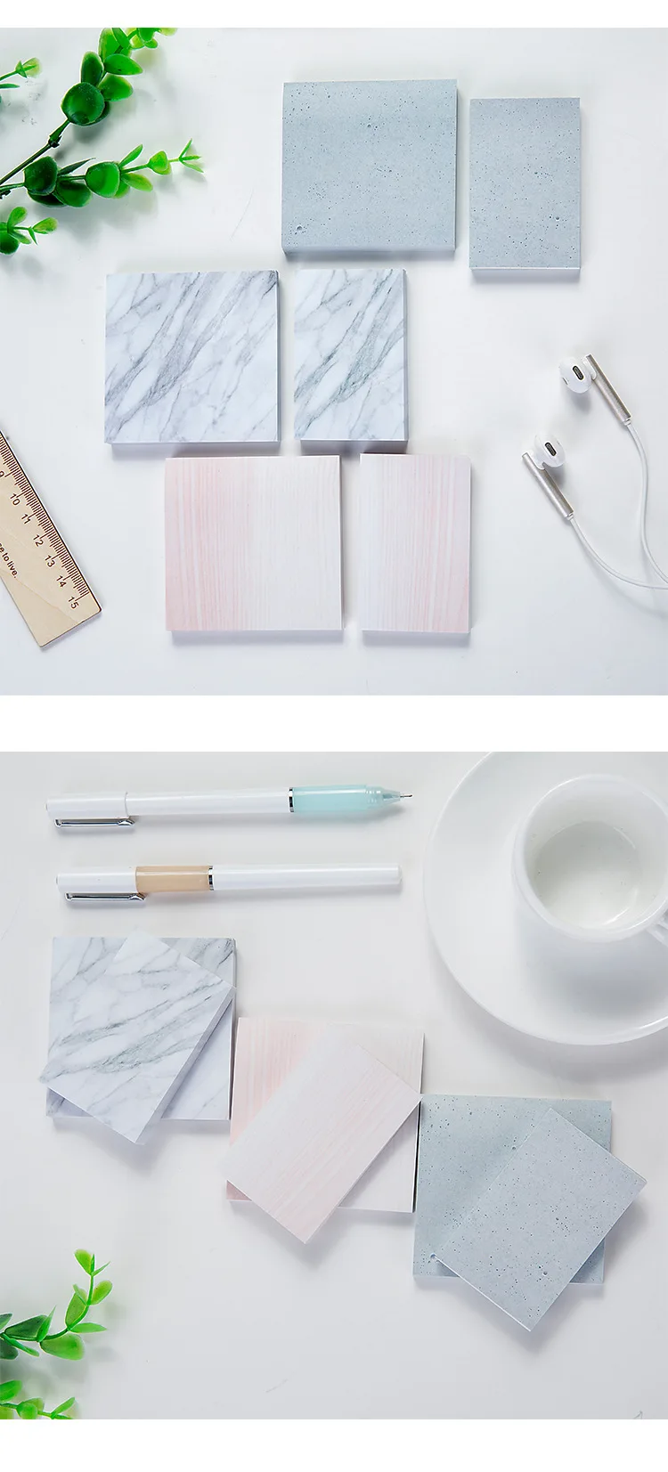 1PC(75 sheets)The Color of Marble Notepad Self Adhesive Memo Pad Sticky ...