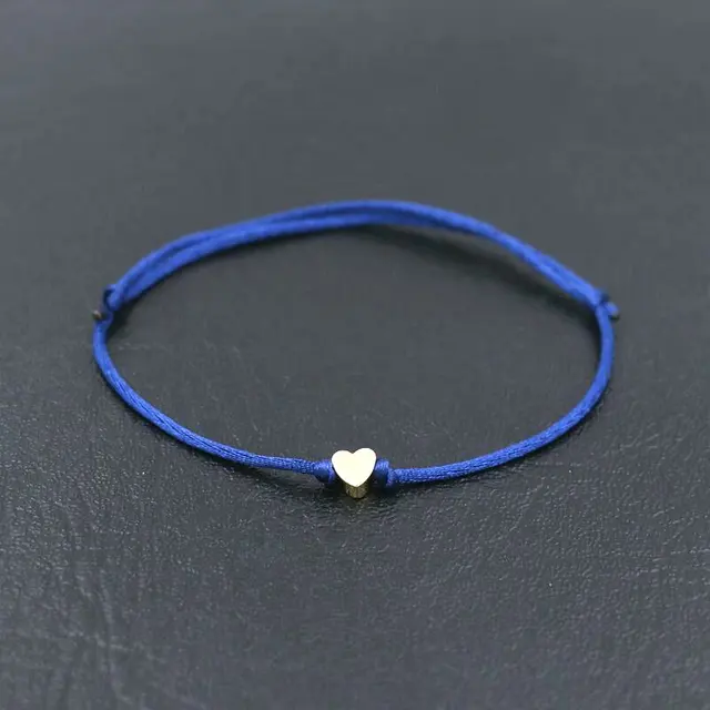 Bracelet Cordon Couple avec Coeur | Bracelets d'Amour et de Distance