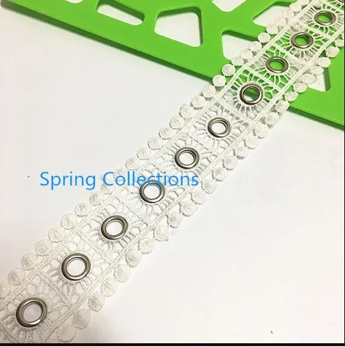 2yards Width 45mm Garment Eyelets Grommet Tape With Eyelet Milk Silk ...