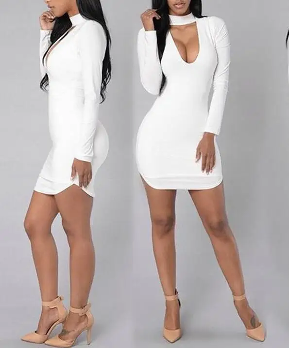 Summer Style Women Bodycon Dresses Autumn Elegent Sexy Casual Slim V