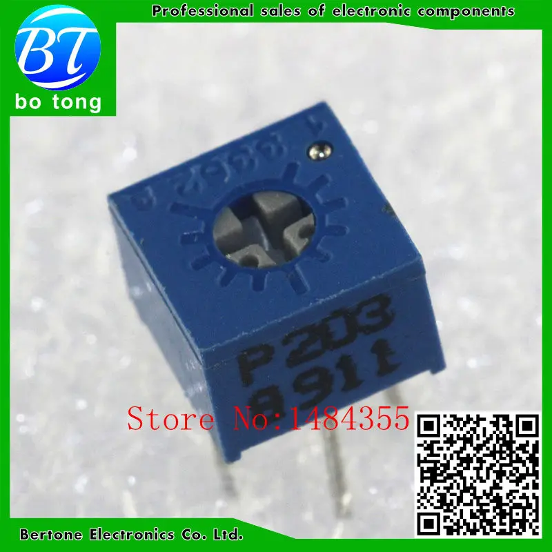 可変抵抗器3362p 1 203lf 3362 p 20kオーム3362p 1 203 3362p 203 3362 p203 ...