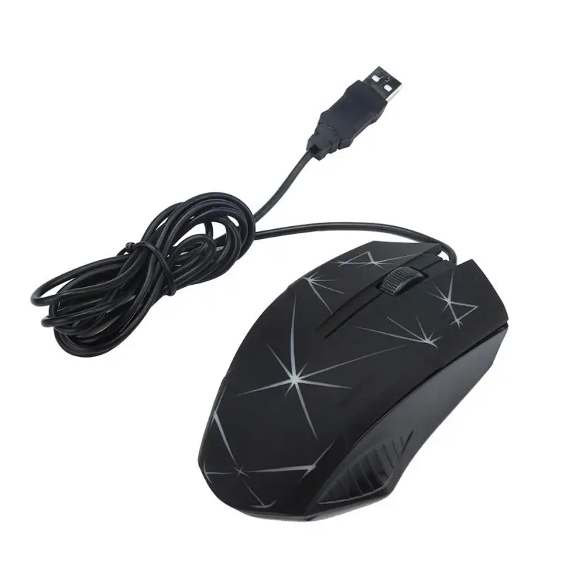 Binmer 1200 DPI Wired Gaming Mouse 7 Backlight LED Optical Game Mice ...