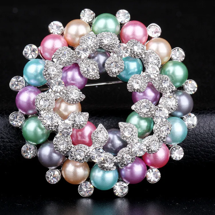 3pcs High quality women Brooch fully Rhinestone simulated Pearl ...