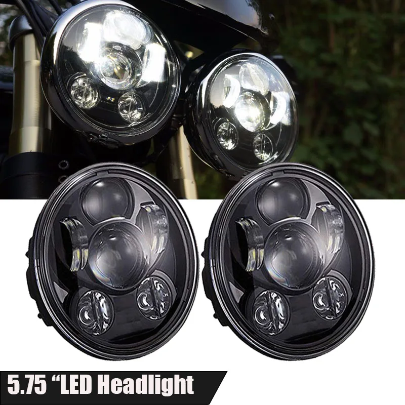 Black / Chrome Led Headlights For Triumph Rocket Iii 3 & Speed Triple ...