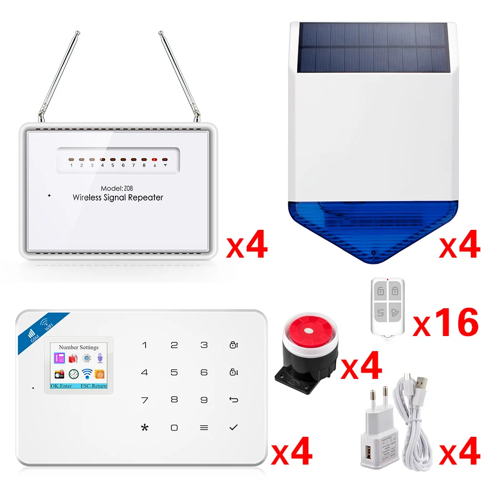 Wireless WiFi GSM Alarm System Android iPhone APP Control home Security ...
