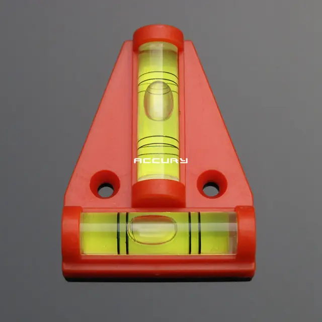HACCURY Plastic T-type Level Bubble Triangular Red Black Orange Color ...