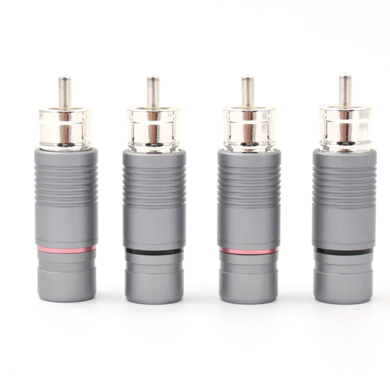 4PCS High End Top Quality Silver Plated RCA Audio Plug Connector HIFI ...