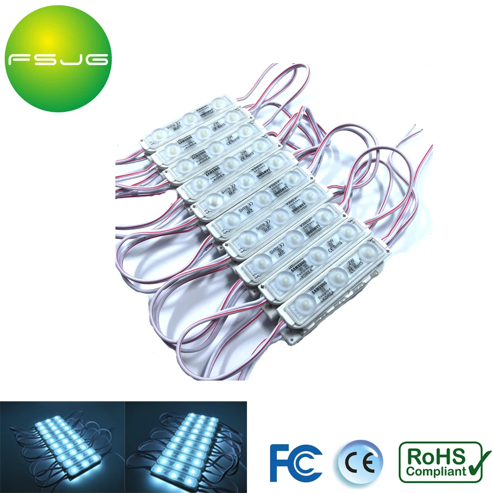 20pcs 2W 2835 Injection leds module with lens DC12V Waterproof IP67 LED ...