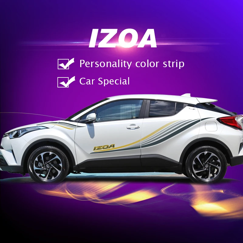 1 комплект Автомобильная линия талии боковые юбки наклейки виниловая наклейка на автомобиль для ...