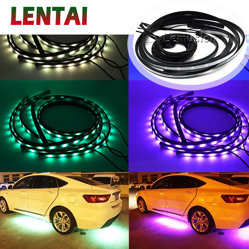 EALEN Lámpara LED RGB para coche, con Control remoto luz ambiental ...