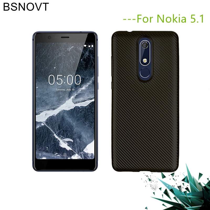 BSNOVT For Nokia 5.1 Case For Nokia 5 2018 Cover Full Protection Carbon ...
