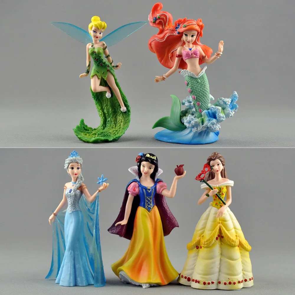 5Pcs-set-Snow-White-Tinkerbell-Snow-Mermaid-Action-Figure-Toys-13-15cm ...