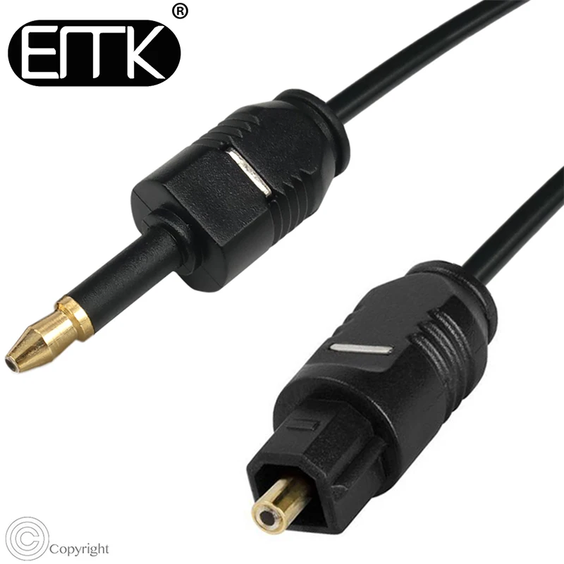 EMK Digital Toslink to Mini Toslink Cable 3.5 Optical SPDIF Audio Cable ...