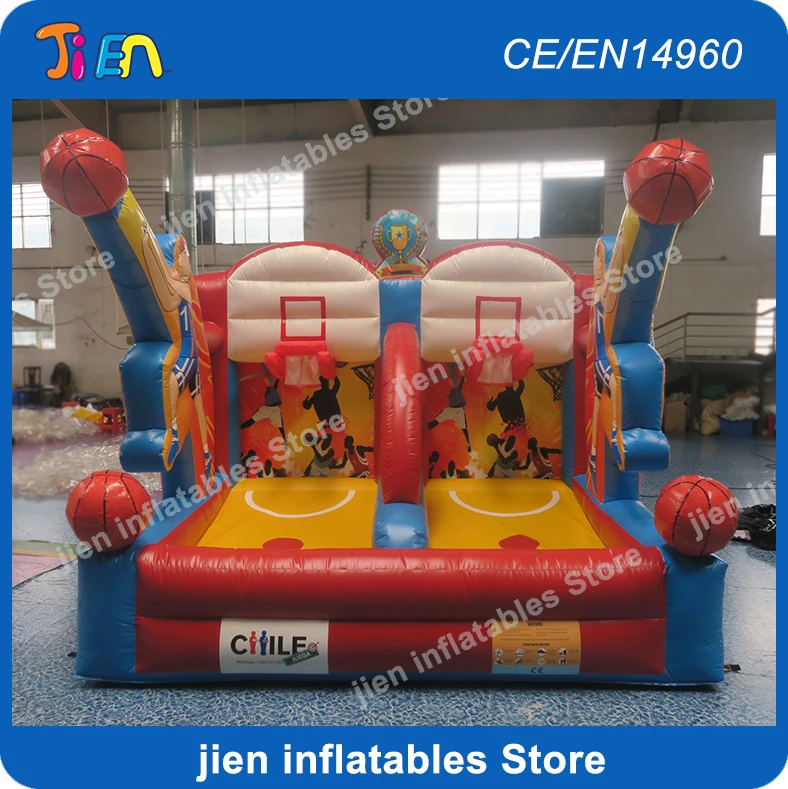 Hot sale 4*3M inflatable basketball hoop game basketball shoot game for ...