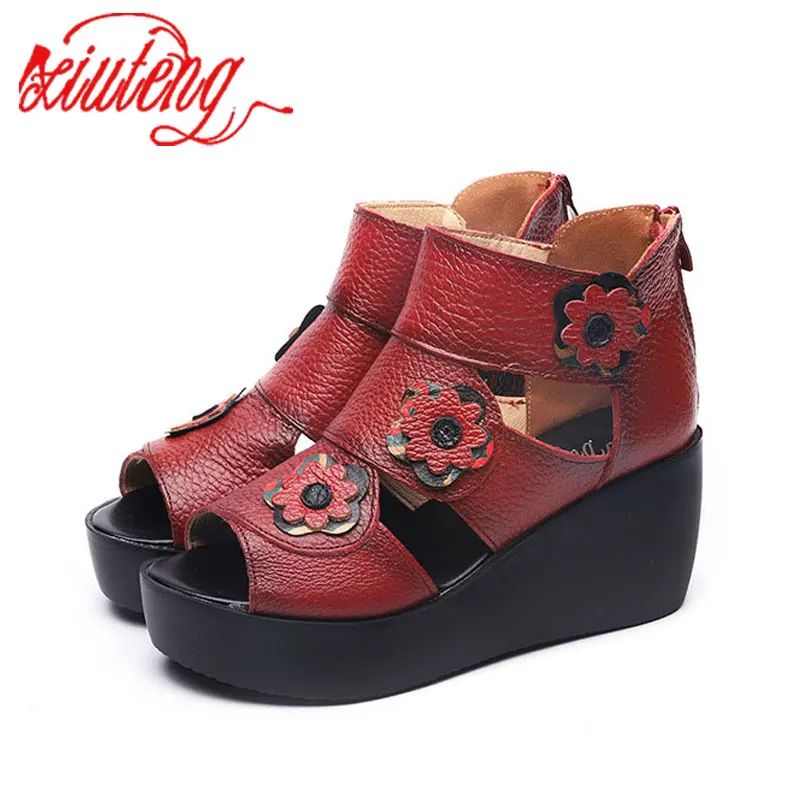 Xiuteng Sandalias de tacón alto con plataforma antideslizante para mujer, zapatos romanos de ...