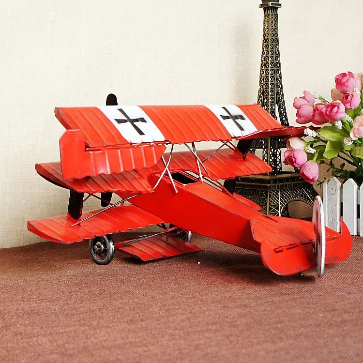 So-gro-e-Vintage-Metall-Blau-Flugzeug-Modell-Eisen-Flugzeug ...