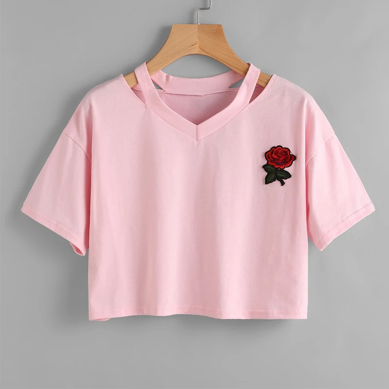 2017 New Women Short T Shirt Summer Fashion Sexy Hollow Out Short