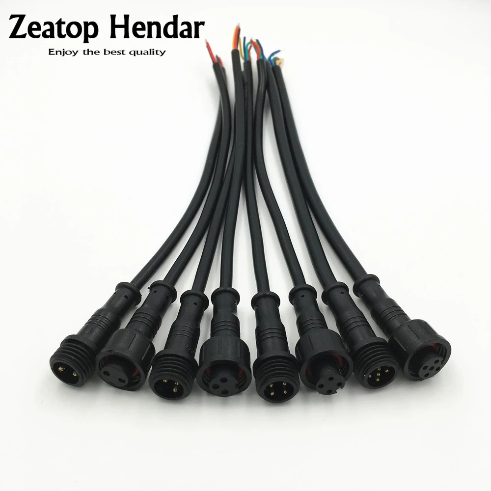 10pair M12 Waterproof 2 3 4 5 Pin Ip65 Power Cable Wire Plug For Led ...