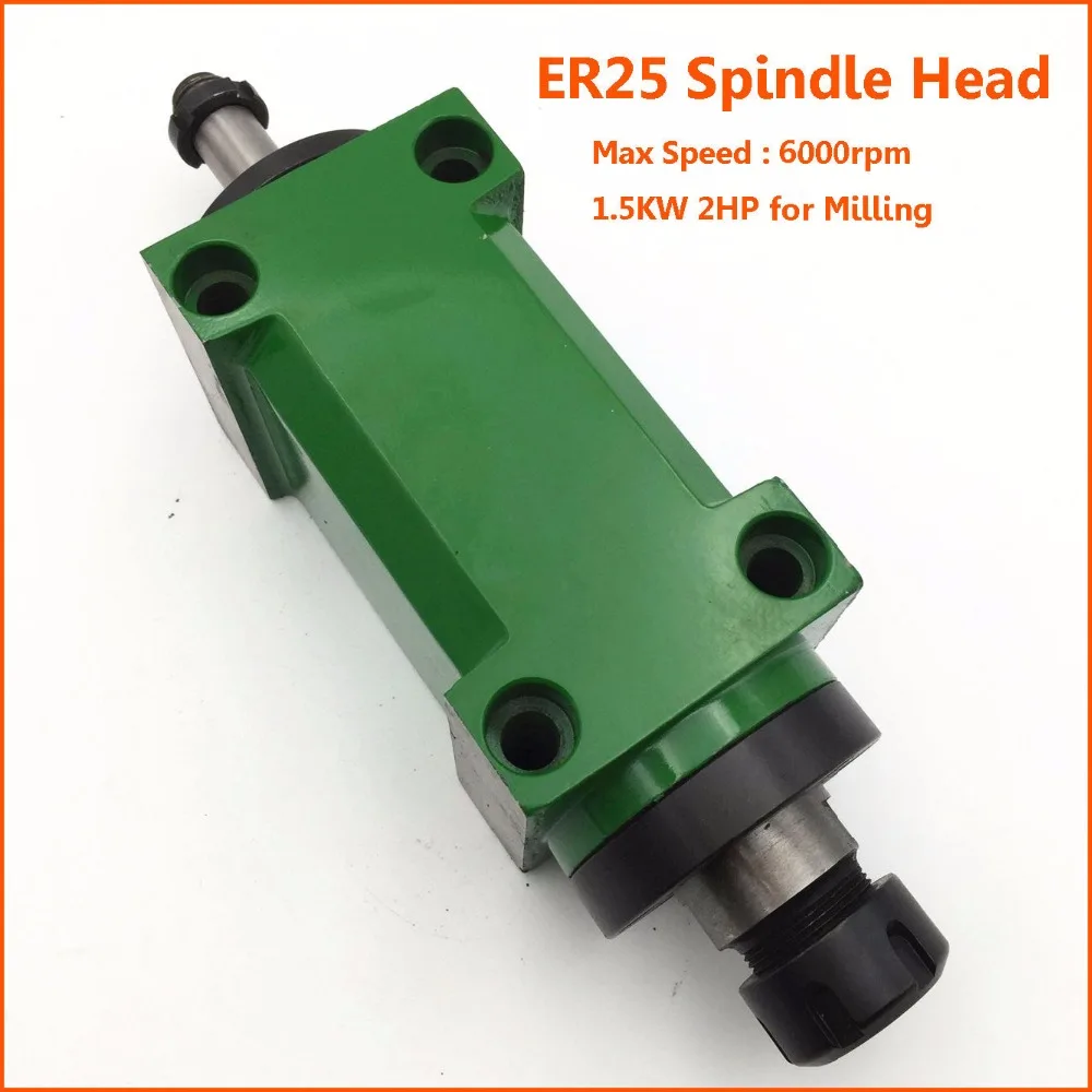 80mm ER25 Milling Spindle Power Head 1.5KW 2HP Milling Spindle Head ...