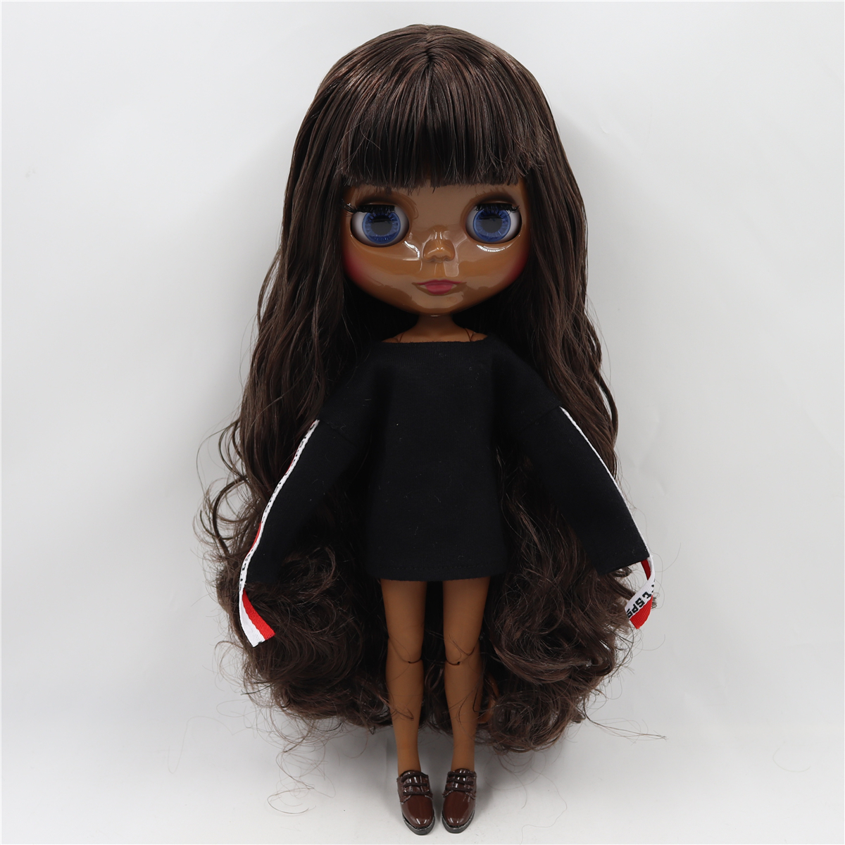 Victoria – Premium Custom Neo Blythe Doll with Brown Hair, Black Skin ...