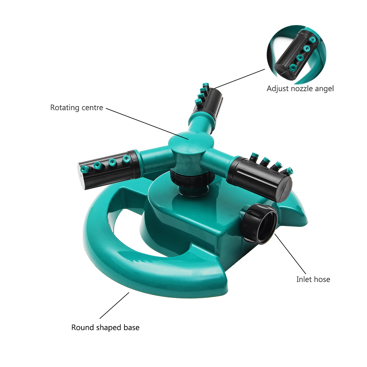 Garden Rotating Sprinklers Automatic Watering Grass Lawn 360 Degree ...