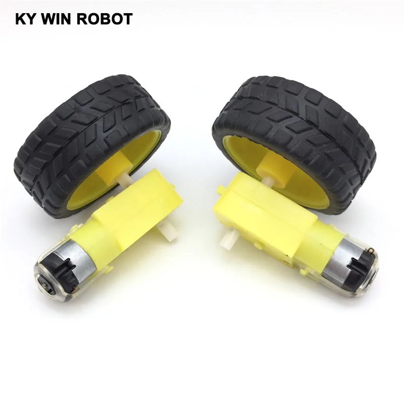 Free shiping !!! 2Lot/package Deceleration DC motor + supporting wheels ...