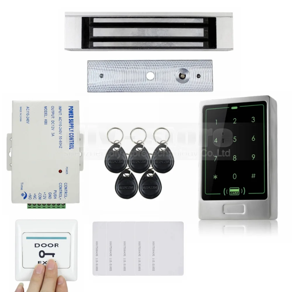 Diysecur 125khz Rfid Touch Reader Password Keypad + 180kg Magnetic Lock ...