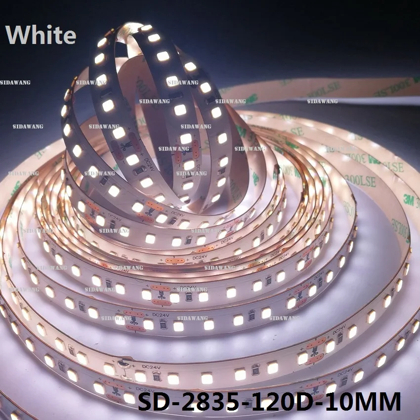CRI > 90+ Ra White 6000K SMD2835 Led Strip, Super Bright,10mm Wide ...